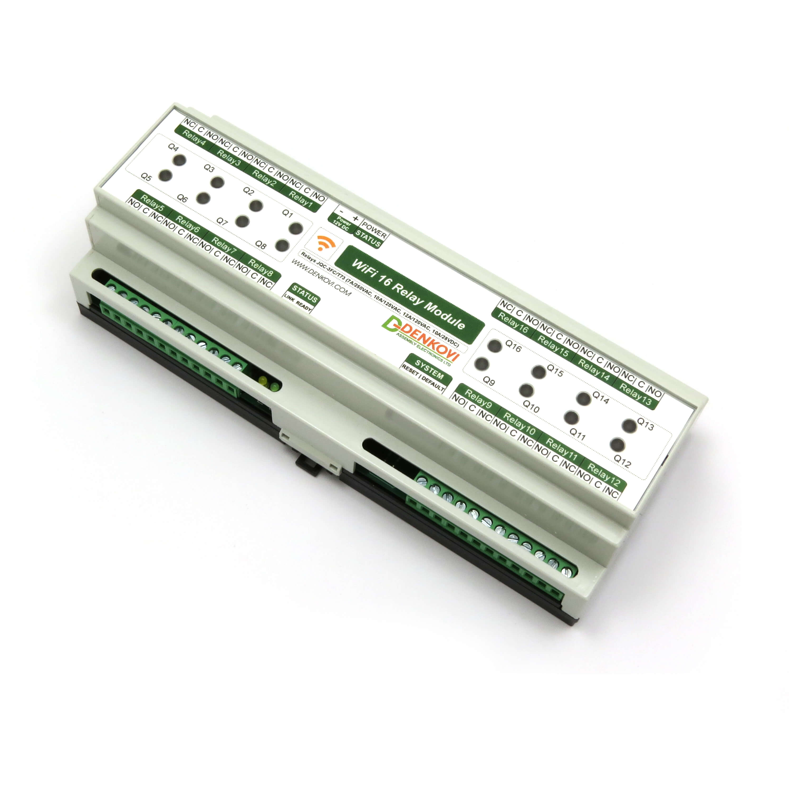 Wifi 16 Relay Module Virtual Com Port Tcpip And Udp Din Rail Box